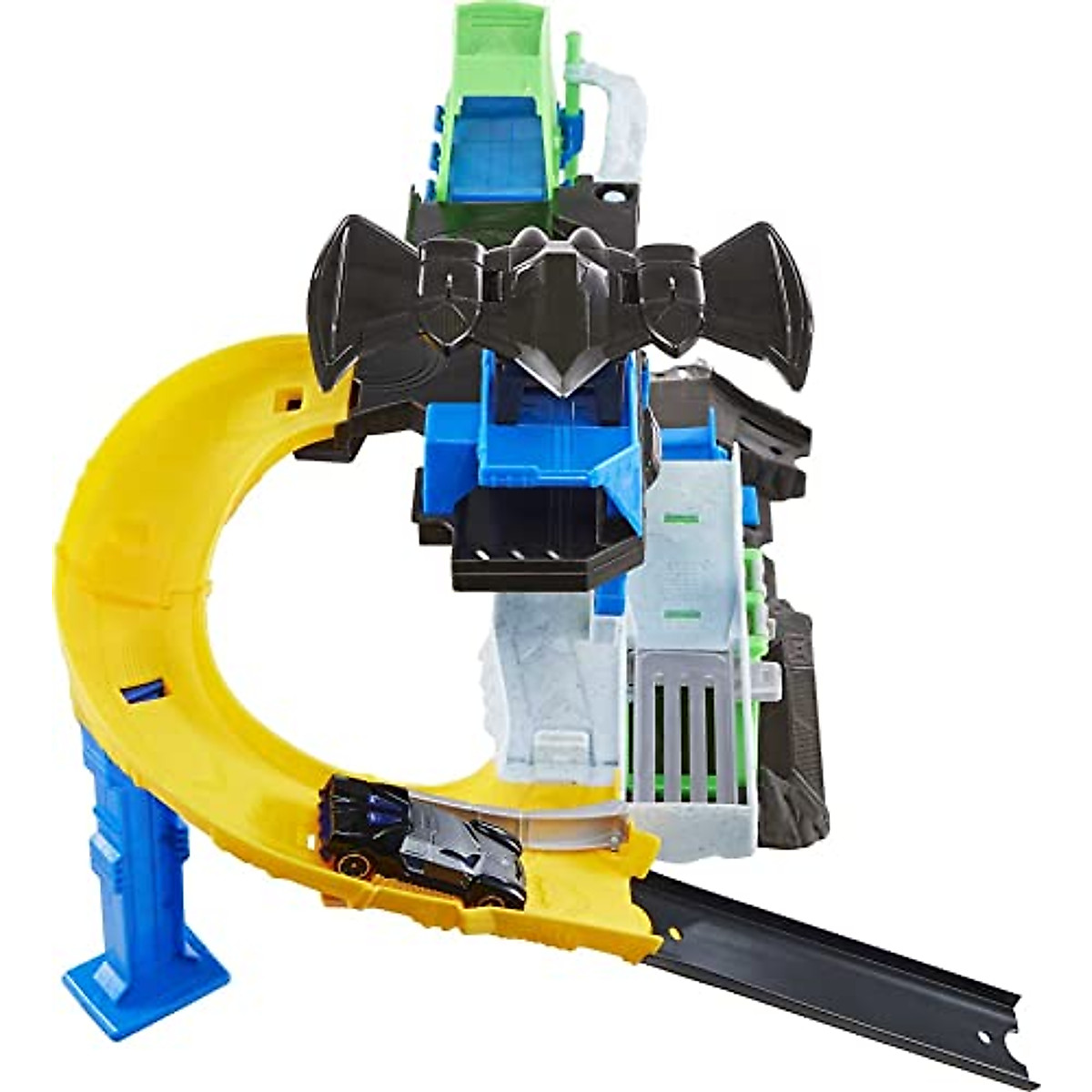 Hot Wheels Dc Batcave Playset with Batman Character Car in 1:64 Scale, Toy Replica of the Batcave with Storage