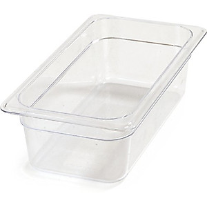 Carlisle FoodService Products Plastic Food Pan 1/3 Size 4 Inches Deep Clear (Pack of 6)