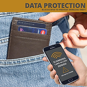 GARZINI Magic Wallet For Men, Minimalist Wallet with RFID card holder, Leather Wallet for 10 cards, Java Brown