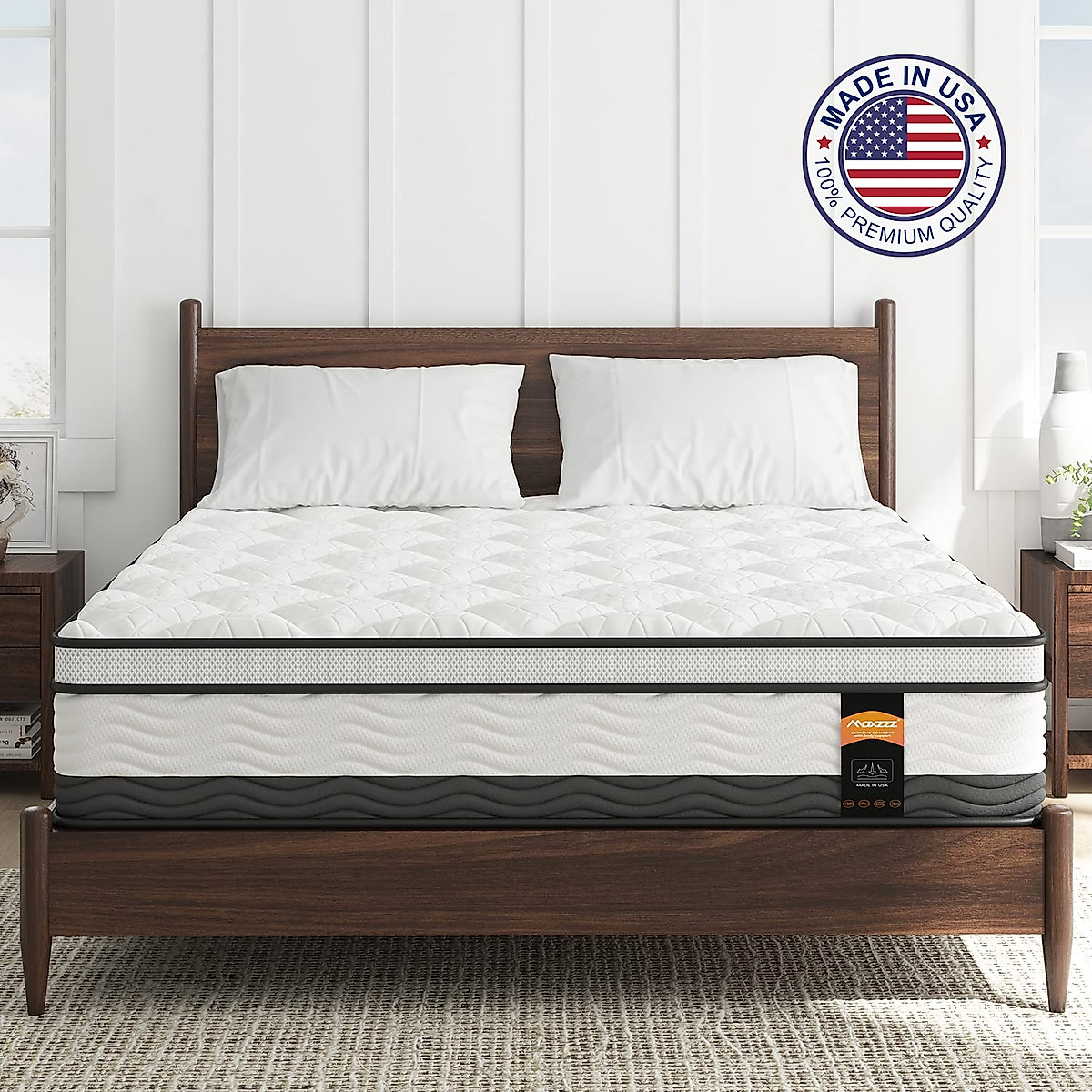 Maxzzz Full Size Mattress in a Box 14 Inch Bamboo & Gel Infused Memory Foam Pocket Spring Hybrid Mattress - Medium Firm Double Mattress - CertiPUR-US Certified