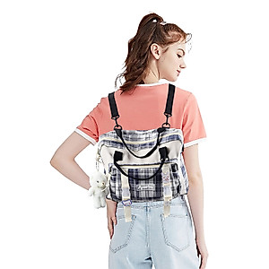 AoMoon Kawaii Backpack Japanese Cute School Bag Ita Bag JK Uniform Bag Aesthetic Backpack with Pin and Cute Accessories for Girls (Black)