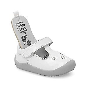 Stride Rite 360 Girls Cheyenne Mary Jane Flat, White, 5 Toddler US