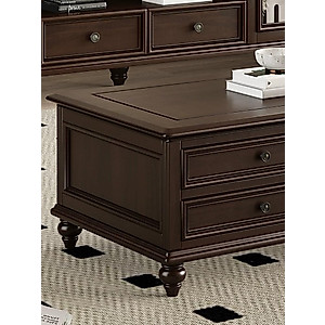 K-Musculo 4PCS 3.54" Tall Solid Wood Turned Furniture Legs Walnut Finished Wood Sofa Legs Turned Furniture Legs Bun Feet for Cabinet Sofa Ottoman TV Stand Loveseat Dresser