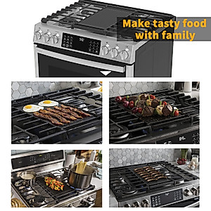 WB31X24998 WB31X24738 Griddle Replacement Parts For GE Stove Parts Top Griddle Plate, JXGRILL1 General Electric Gas Range Parts Reversible Cast Iron Center Griddle Flat Top Pan 1 Pack