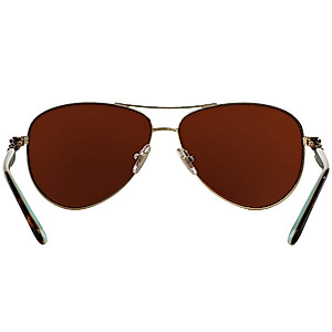 Tiffany Model: TF3049B - 609164 PALE GOLD Frame w/DARK BROWN MIRROR WHITE Lens 58-12-140