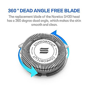 3 Pack SH30 Replacement Heads for Philips Norelco Shaver Series 3000, 2000, 1000 and S738 with Durable Sharp Blade, Comfortcut SH30 Shaving Heads, Razor Blades for S1560, SH30 Philips Head
