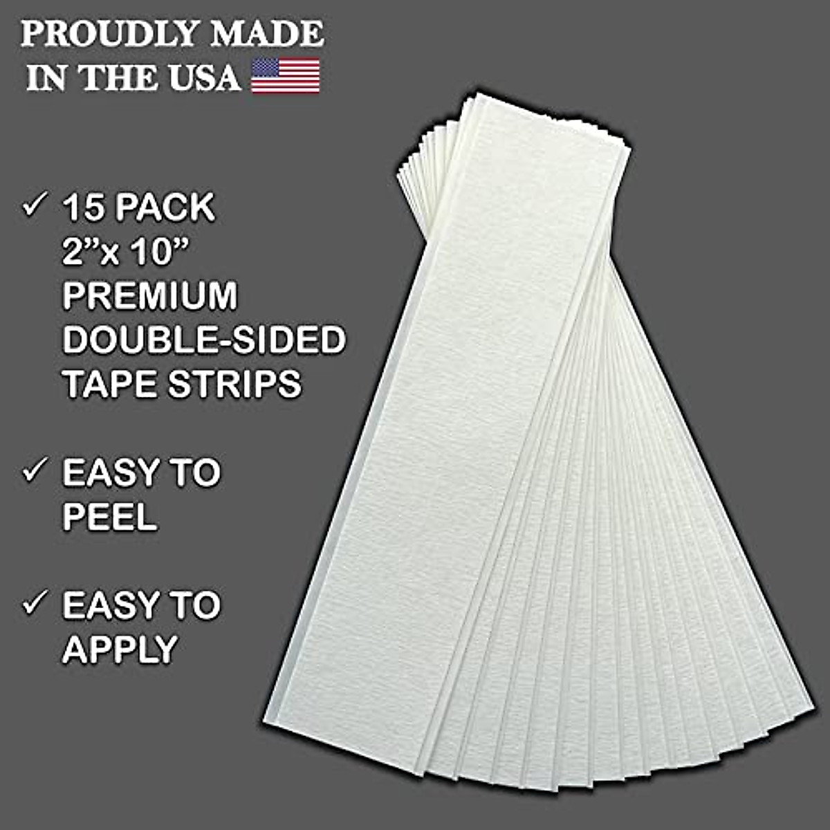 Brampton Golf Grip Tape Strips - Premium 2" x 9" Solvent Activated Double Sided Adhesive Strips for Regripping Golf Clubs - Double Sided Tape for Golf Club Regripping (15 pack)