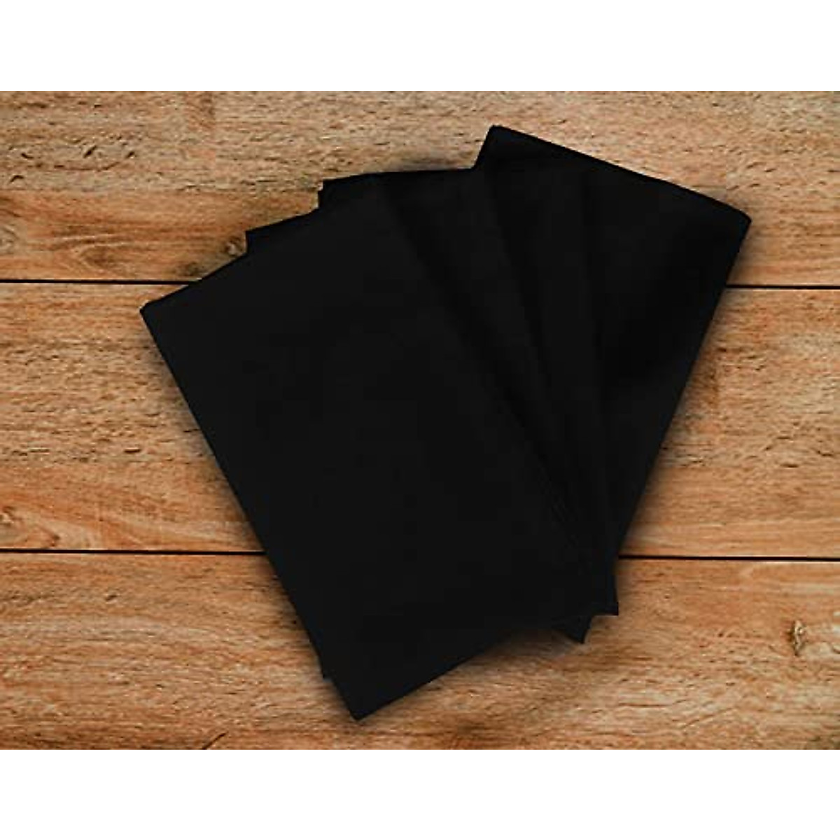 Urban Villa Solid Slub Set of 4 Dinner Napkins (20X20 in) Cotton Everyday Use Premium Quality Over Sized Cloth Napkins with Mitered Corners Ultra Soft Durable Hotel Quality (Black) Halloween