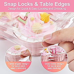 BORPEIN Cupcake Containers 12 Count Standard(12 count x 15 sets) Sturdy Strong Cupcake Boxes for 12 Cupcakes, Disposable Cupcake Carrier Holders, Clear Plastic Containers with Detachable Lid