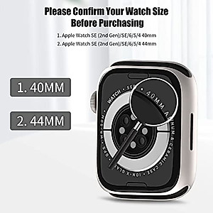 Commuter Apple Watch SE (2nd Gen)/SE/6/5/4 Screen Protector 40mm, [3 Pack] Hard PC Ultra-Thin Cover Built-in Tempered Glass Film for Apple Watch SE 2/SE/6/5/4 40mm, Black/Clear/Starlight