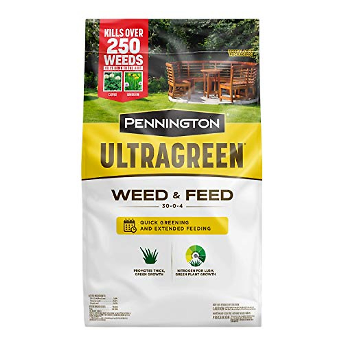 Pennington 100536600 UltraGreen Weed & Feed Lawn Fertilizer, 12.5 LBS, Covers 5000 Sq Ft