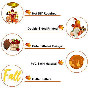Fall Party Decorations Supplies - NO DIY- Fall Home Decor Set Include Glitter Fall Banner Pumpkin Maple Leaf Garland, 6pcs Hanging Swirls, 4Pcs Maple Leaves Garland Strings for Fall Thanksgiving Party