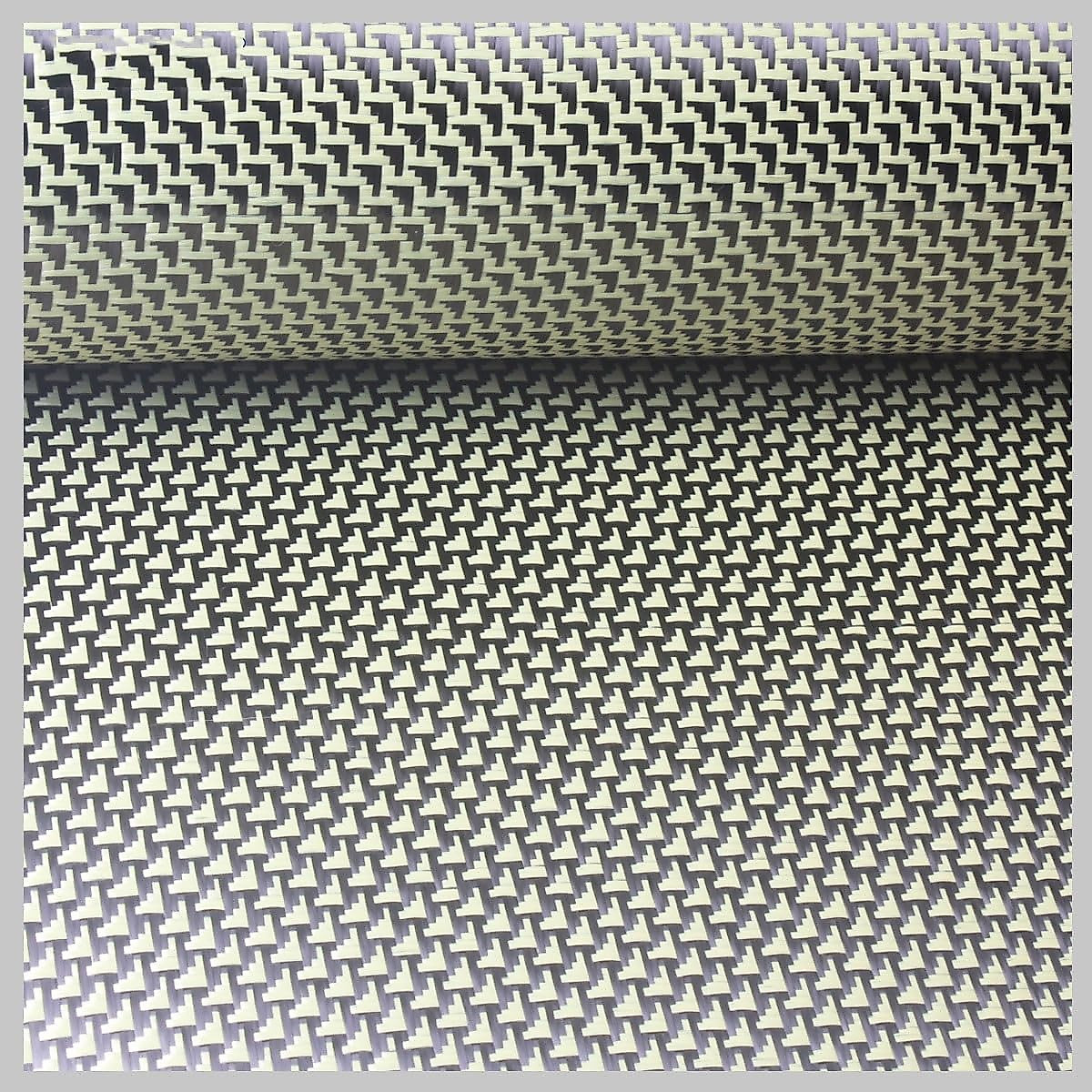 GatherTOOL 260g/m2 Aramid 1500D Carbon 3K Fiber Hybrid Woven Fabric Plane Pattern 1Meter Width (Color : 100cm Width, Size : 50cm)