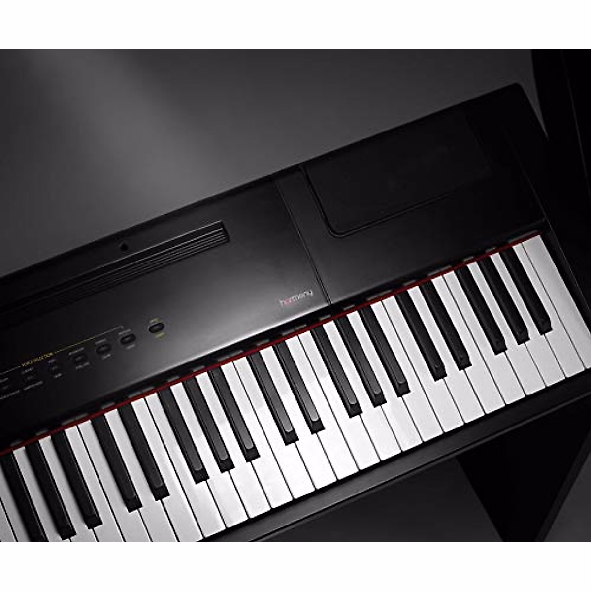Artesia Harmony 88 Weighted Key Digital Piano - Black with Matching Furniture Stand and Three Pedal Board, includes Two Months of TakeLessons Online Lessons