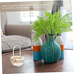 Alipis 3 Sets mini basket handmade wicker basket mini craft baskets gift baskets for kids candy egg storage baskets wedding decorations Mini House Adornment rope small item Toy bride