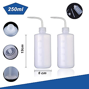 Gakonp 250pcs Tattoo Bottles Bags with 2pcs Tattoo Wash Bottles 250ml Tattoo Wash Bottle Disposable Squeeze Bottle Sleeves for Tattoo Supplies Tattoo Kits…