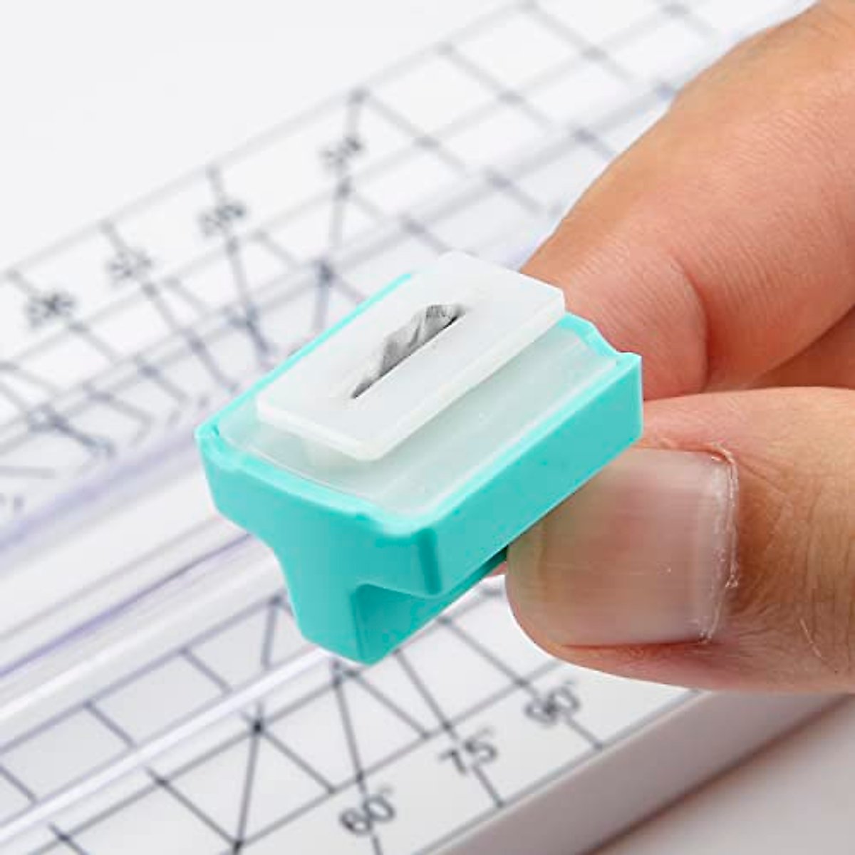 Ecraft Paper Trimmer Replacement Blades Use for 4 Style Multi-Function Scrapbooking Tool with Dial Blades of Wave Paper Cutter Blade Refills Mint Green (4 Pack）