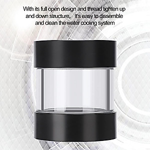 3 Holes Cylindrical Computer Water CoolingTank,YSX-6PC 50mm OD Water Cooling Cylinder Water Cooled Reservoir Water Cooling Radiator with G1/4 Thread Holes for Computer Desktop