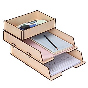 ILFALZT 2Pcs Wooden Magazine Organizer, Wooden Vertical Desk Organizer Magazine Rack, Desk Magazine File Holder Organizer, Desktop File Organizer for Office, Home, School, Libraries