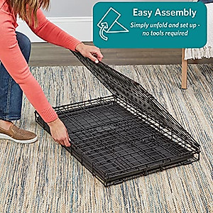 MidWest Homes for Pets Newly Enhanced Double Door iCrate Dog Crate, Includes Leak-Proof Pan, Floor Protecting Feet, Divider Panel & New Patented Features