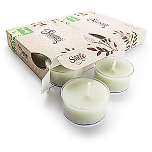 Eucalyptus Leaf Premium Tealight Candles Multi Pack - Highly Scented with Essential & Natural Oils - 12 Green Tea Lights - Beautiful Candlelight - Made in The USA - Fresh & Clean Collection