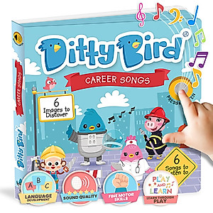 DITTY BIRD Musical Books for Toddlers | Fun Children's Nursery Rhyme Book | The Firefighter Book with Sound | Interactive Toddler Books for 1 Year Old to 3 Year Olds | Sturdy Baby Sound Books