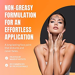 Professional Face Painting Palette - Skin Friendly Face Paint Kit - Cruelty-Free & Vegan Water Based Face Paint Makeup for Theatre, SFX & Halloween- 8 Colors 5g Each - Splashes & Spills - Nude Colors