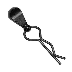 DAUERHAFT RC Car R Clips, Stainless Steel Easy Installation Durable 4Pcs RC Car Body Clip with Aluminum Alloy Handle for 1/10 RC Cars for 1/8 RC Cars(Black)