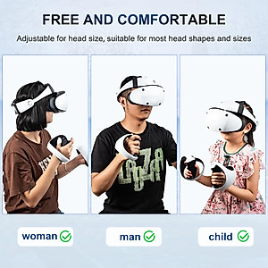 Adjustable Head Strap for PlayStation VR2, Double-Sided PU Soft PS VR2 Strap, Enhanced Comfort for VR2 Headset, Lightweight Reduce Head Pressure Accessories for PS5 VR2