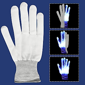 Max Fun Halloween Mask Glowing Gloves for Halloween Costume Cosplay Light Up Scary Masks with 3 Lighting Modes Cosplay Lighted Face Masks for Halloween Parties Masquerade Party(Blue)