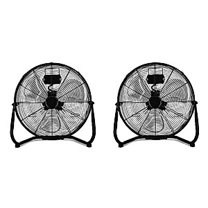 InfiniPower 20 Inch 3-Speed High Velocity Heavy Duty Metal Industrial Floor Fan for Warehouse,Workshop, Factory and Basement, Black