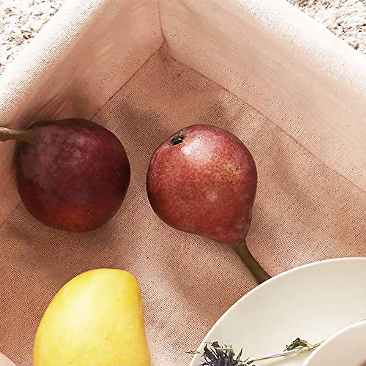 SOUJOY 2 Pack Bathroom Wicker Baskets for Organizing, Toilet Paper Basket Storage Basket, Toilet Tank Top Bin with Removable Liner, Decorative Basket for Closet, Bedroom, Bathroom, Entryway, Office