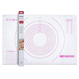 Measurik Extra Large Silicone Pastry Mat - Non-Stick 16''(W)24''(L) Silicone Baking Mat with Temperature and Measurement Table, Reusable Baking Oven Liner Sheet Food Grade and BPA Free