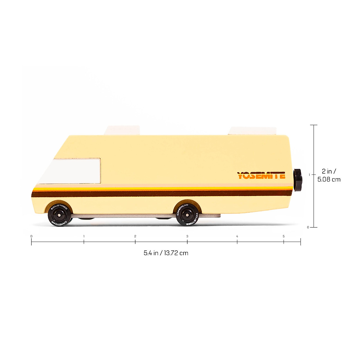 CANDYCAR® Wooden Diecast Collection - Yosemite RV, Premium Handcrafted Beech Wood Toy Car