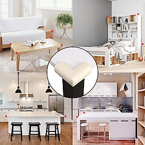 Eoney Corner Guards | Corner Protectors for Baby Safety | Furniture Table Safety Bumper | with 3M Tape(10 Pack) (Beige)