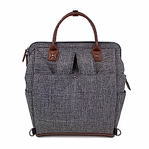 Water-Resistant Medical Clinical Teacher Nurse Bag for Work and Nursing Student Backpack Elements Select ES2806 (Heather Grey, One Size)