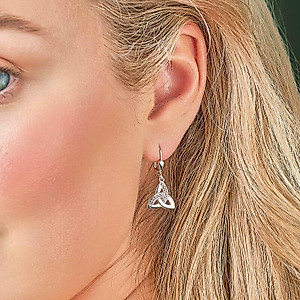 Biddy Murphy, Irish Trinity Earrings for Women, Genuine Celtic 925 Sterling Silver Jewelry, Made in Ireland, Crafted in Co. Dublin, by Artisan Jewelers