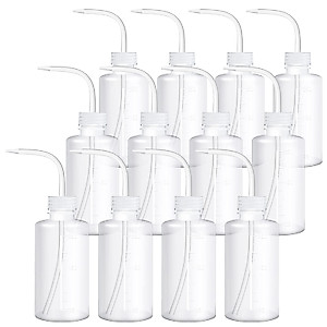 12 Pcs Lab Squeeze Bottle 250ml Plastic Safety Wash Bottles Squirt Bottle Tattoo Bottle for Cleaning Water Tools Plant Irrigation Experiments Tattoo Supplies, 8oz (Clear)
