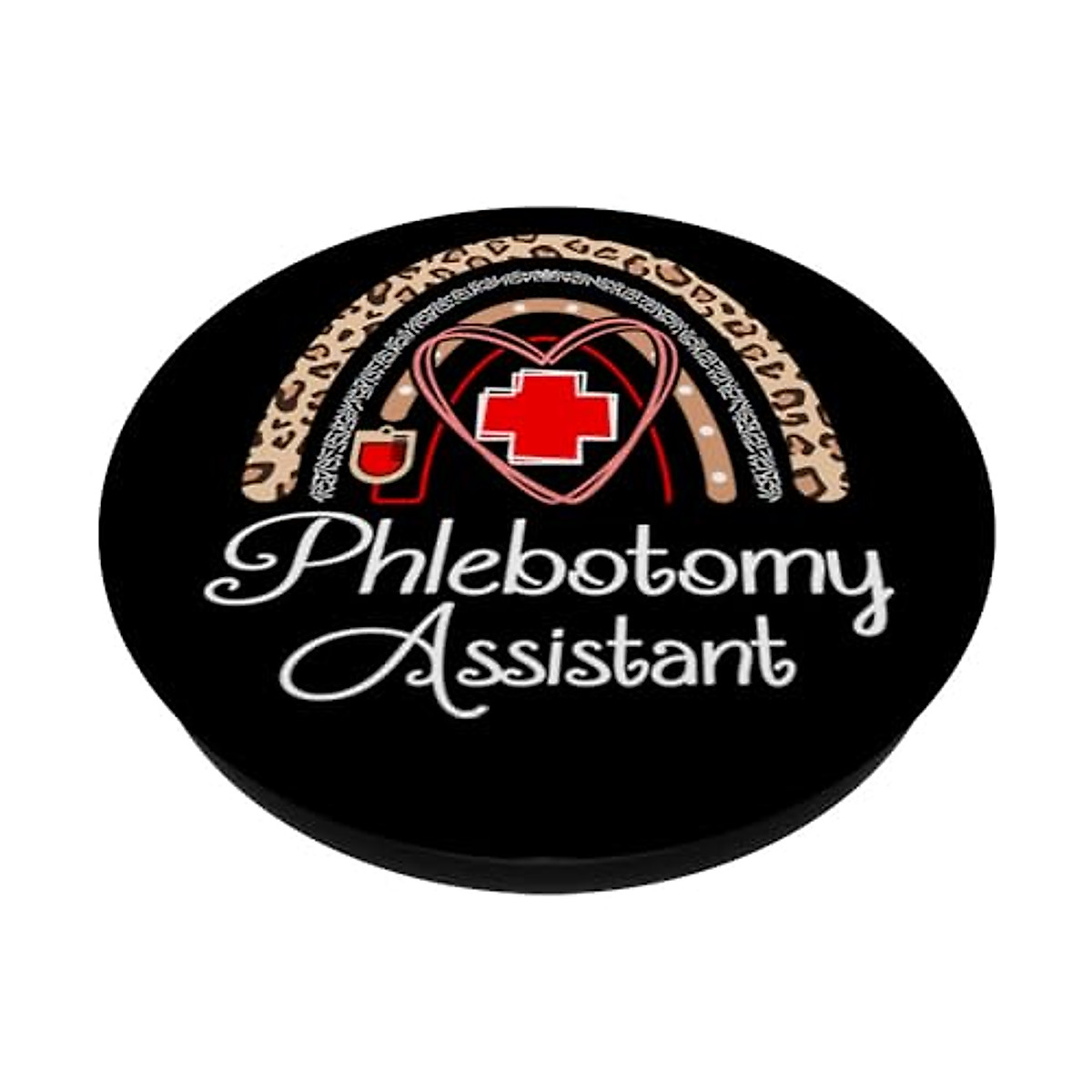 Phlebotomy Assistant Boho Rainbow Funny Phlebotomist PopSockets Standard PopGrip