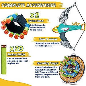 Britik Bow and Arrow for Kids Toys - Archery Set with 20 Suction Cup Arrows, Gifts for Boys Girls Toddler Age 4 5 6 7 8 Year Old