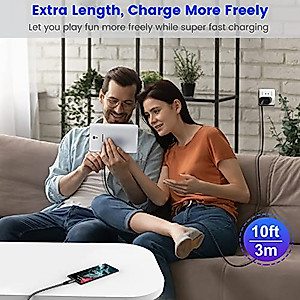 S23 S22 S21 Super Fast Charger Type C, EASDMN 25W PD/PPS USB C Fast Wall Charger Block & 10FT Super Long Fast Charging Cable for Samsung Galaxy S23/S22/S22 Ultra/S22+/S21/Plus/S20/Note 20/Z Fold 3/A53