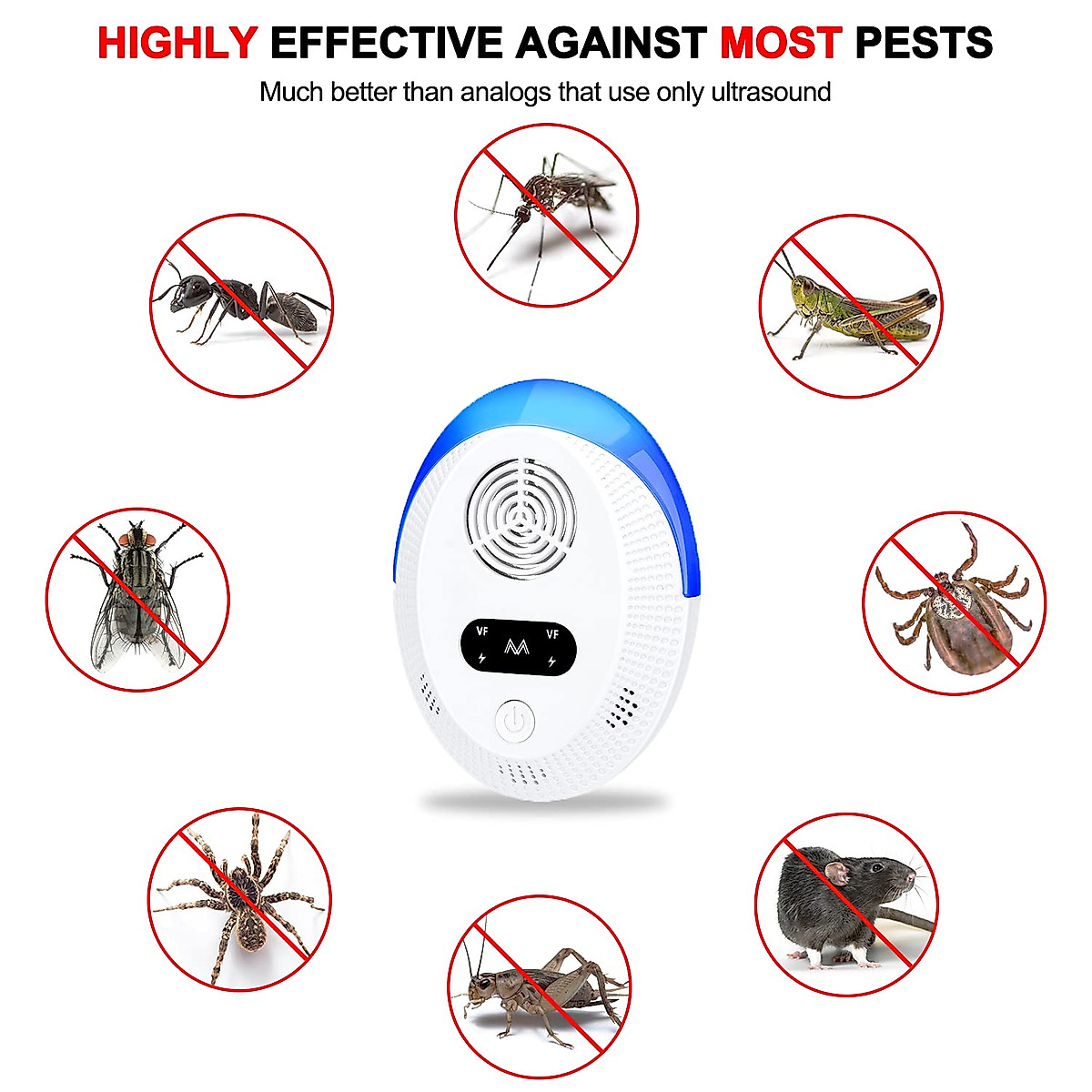 2024 Upgraded Version Ultrasonic Pest Repeller, Mouse Repellent Indoor, Pest Control, Pest Repellent for Home,Kitchen, Office, Warehouse, Hotel 6 Packs