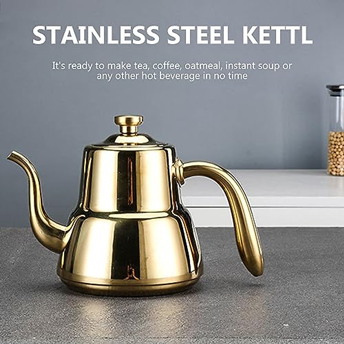 HEMOTON Kettle stovetop filter teapots tea pots iced tea maker teapot with infuser hotpot camping stove camping water jug camping coffee pot vinegar bottle Stainless steel olives