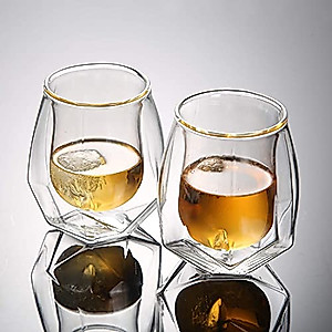 Whiskey Glasses Set of 2, Premium Lead-Free Crystal Clear Scotch Thick Weighted Bottom Rocks Glass with Elegant Box, Great Gift for Father's Day, Dad's Birthday or Scotch Lovers and Man