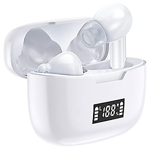 BD&M Wireless Earbuds, Bluetooth Headphones Waterproof Ear Buds Stereo Touch Control Earphone with LED Power Display, Bluetooth Earbuds for Sport, Work, Gym Compatible with iPhone & Android