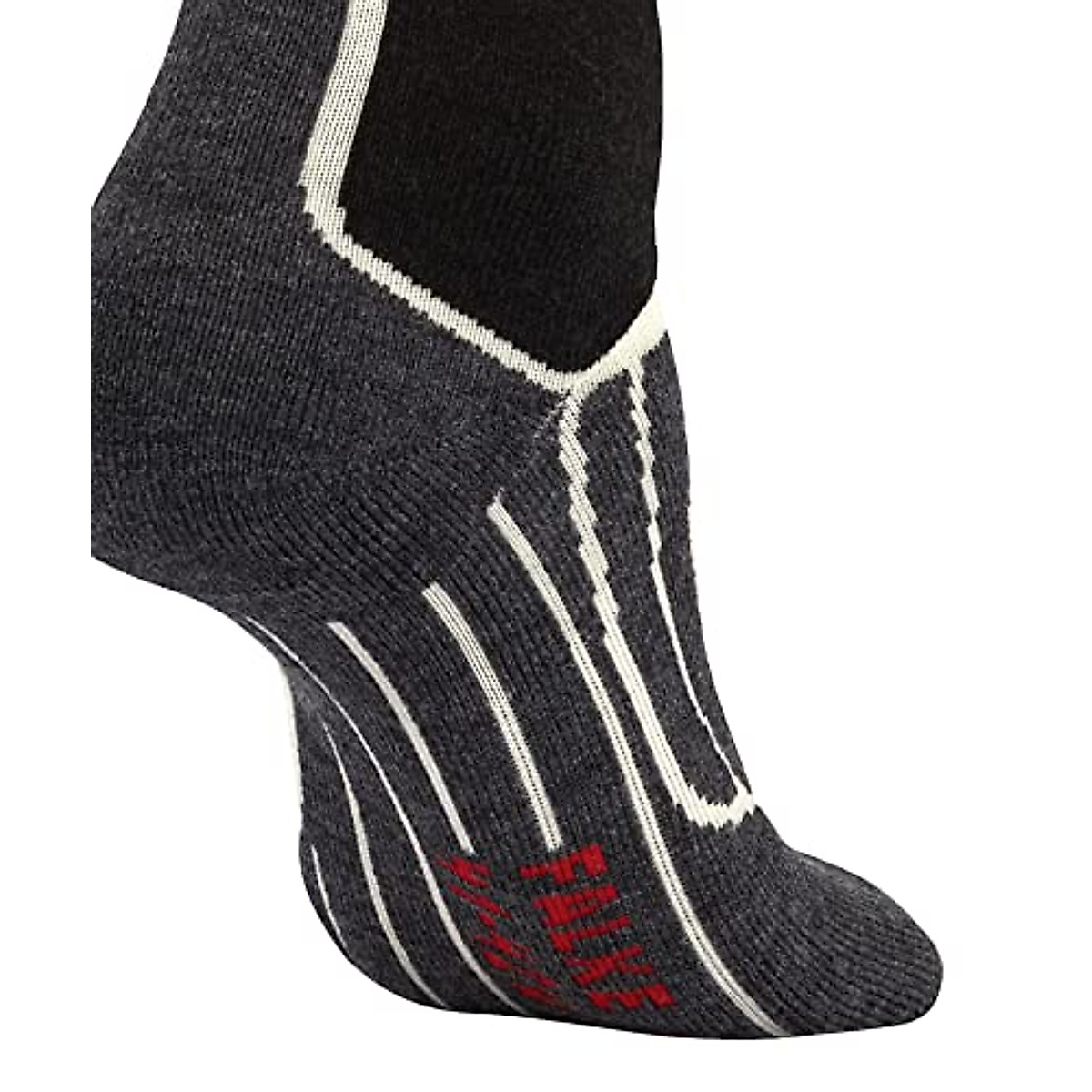 FALKE Women's SK2 Wool Ski Socks, Merino, Knee High, Mid Weight, Breathable Quick Dry, Warming Winter Athletic Sock, White (Off-White 2040), 6.5-7.5, 1 Pair