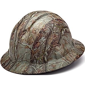 Pyramex Ridgeline Full Brim Hard Hat, 4-Point Ratchet Suspension, Matte Camo Pattern