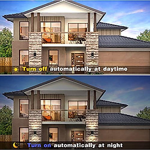 DASTOR Dusk to Dawn Outdoor Wall Lights 2 Pack, 3000K Warm White Exterior Sconce Light Fixture, Up and Down Porch Lights Outdoor Wall Mount, Aluminum Waterproof Outdoor Lights for House Porch Patio