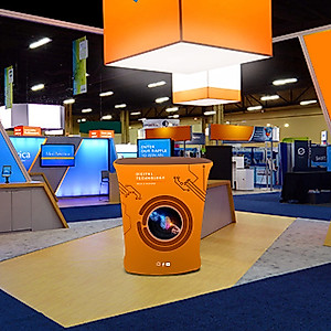 BannerBuzz, Fabric Pop Up Square Booth, Graphic with Hardware, 240 GSM, Tension Fabric, 32 mm Tube Diameter, 1440 DPI Dye-Sublimation Printing, Ideal for Trade Show, Exhibition (82.7” W X 39” H)