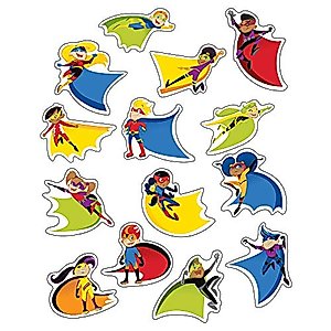 Carson Dellosa 42 Piece Superhero Kid Bulletin Board Cutouts, Super Hero Classroom Cutouts for Superhero Party Decorations and Room Décor, Comic Boards, Classroom Labels, and Classroom Décor